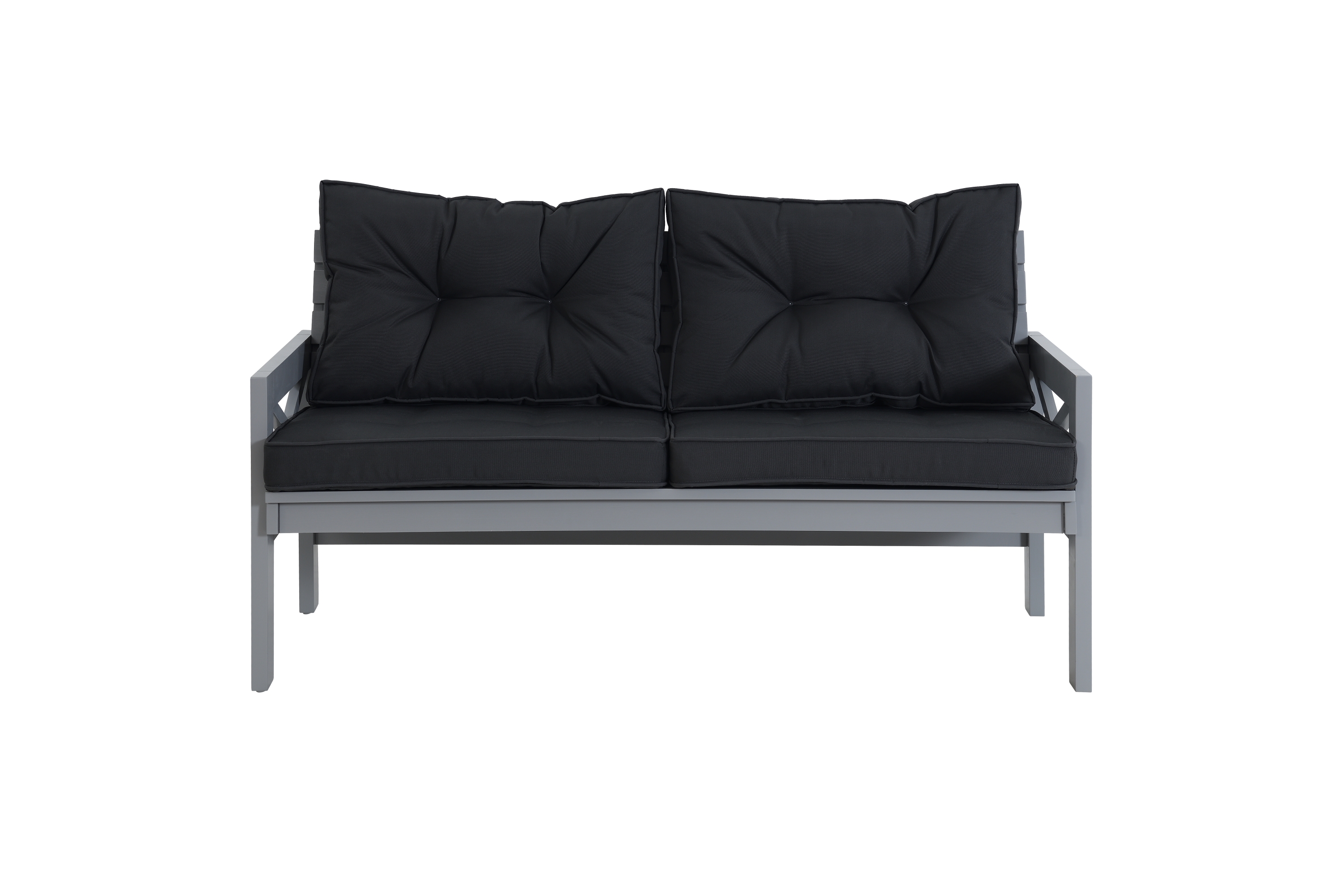 Husarn Utebänk med Dyna Matt Grå KWA - Utemöbler - Trademax