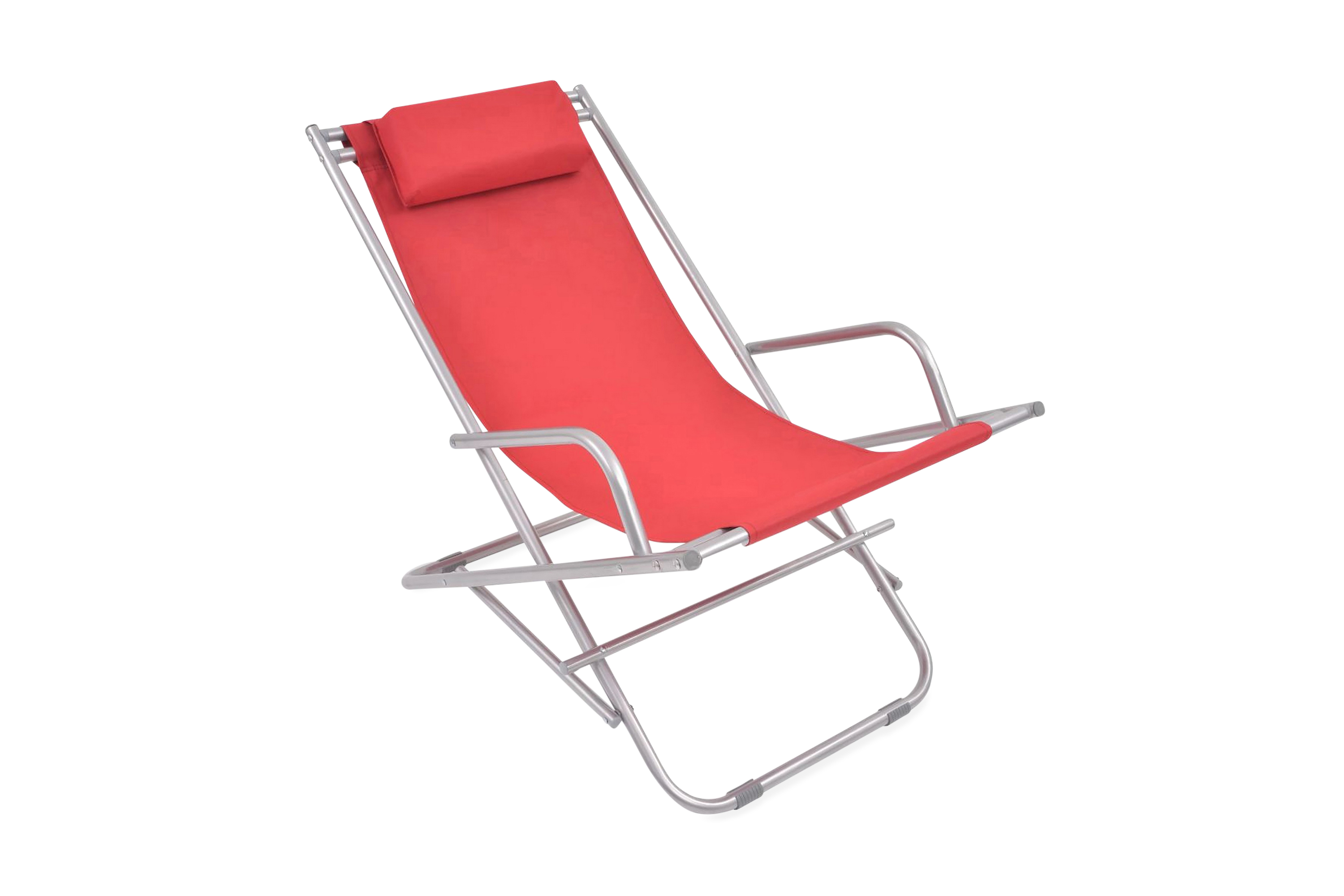 Be Basic Solstolar 2 st stål röd Röd - Utemöbler - Trademax