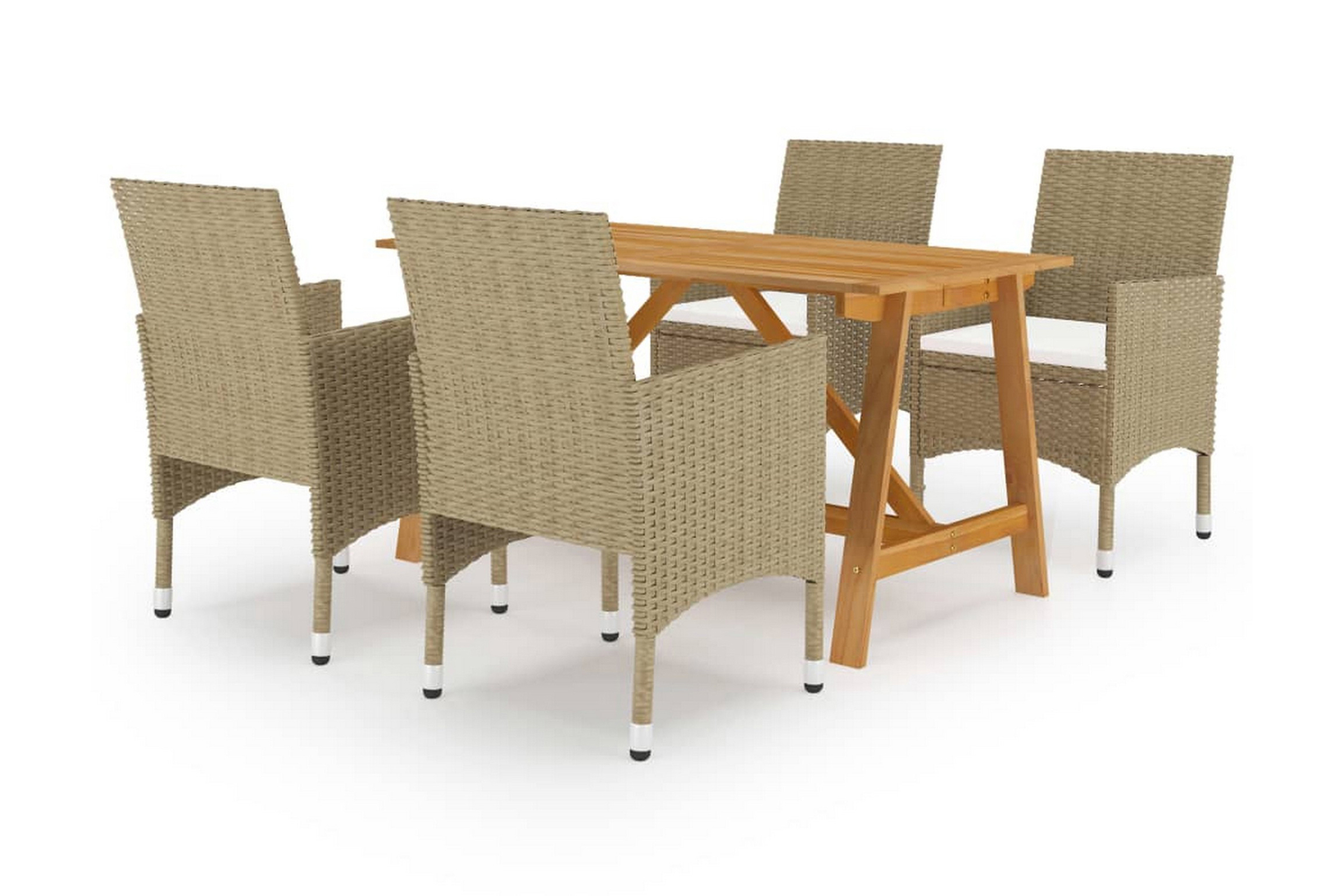 Be Basic Matgrupp för trädgården 5 delar beige Beige - Utemöbler - Trademax