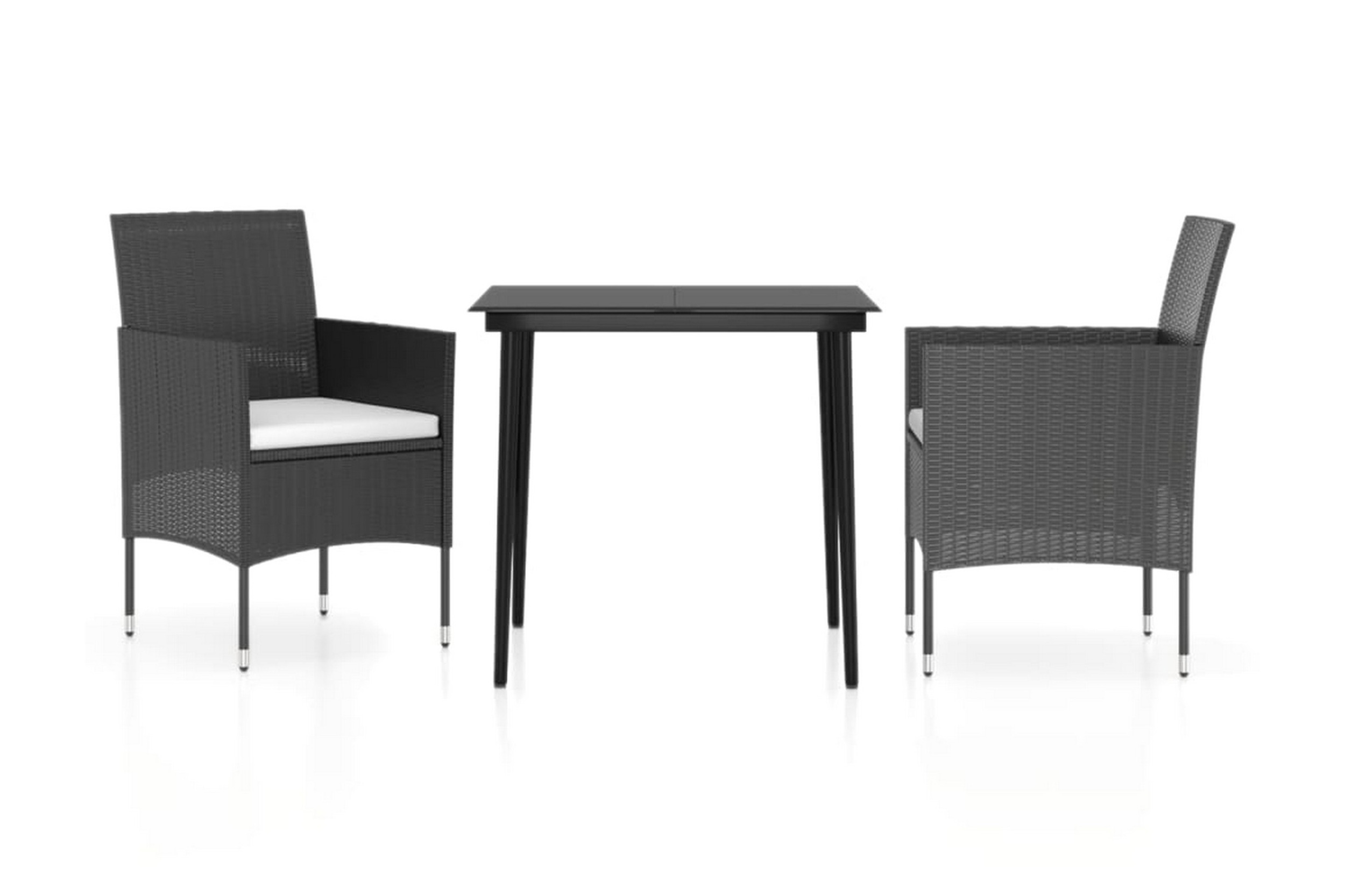 Be Basic Matgrupp Utomhus för trädgården med dynor 3 delar svart Svart ...