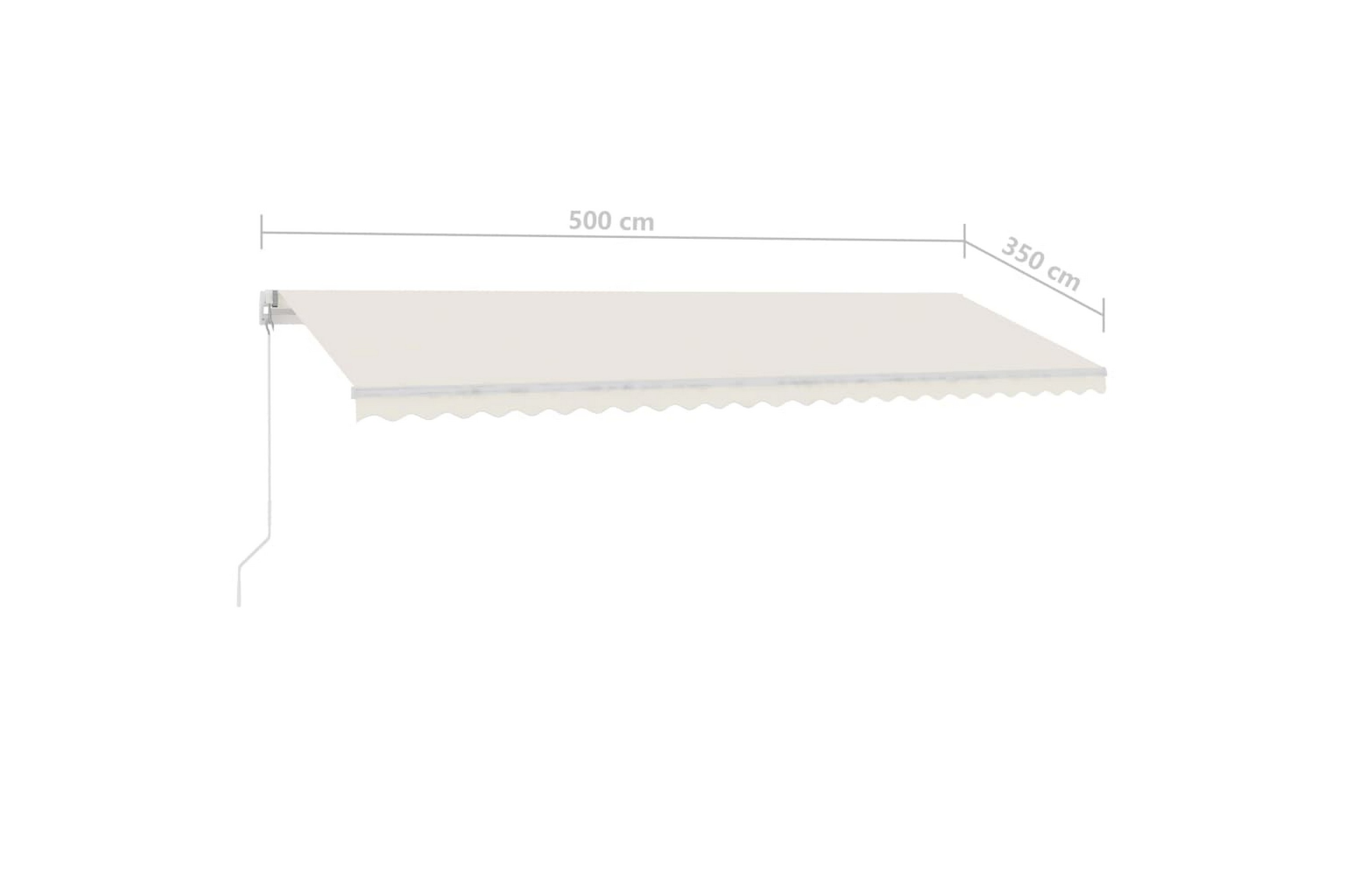 Be Basic Markis manuellt infällbar med LED 500x350 cm gräddvit Vit - Utemöbler - Trademax