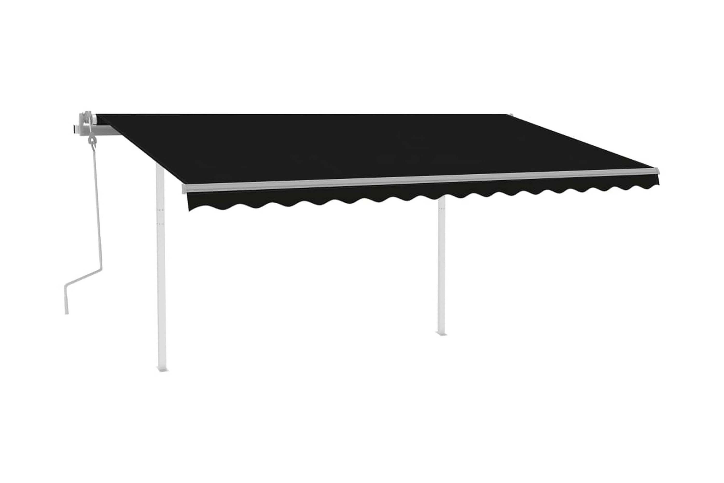Be Basic Markis med stolpar manuellt infällbar 4,5x3 m antracit Grå - Utemöbler - Trademax