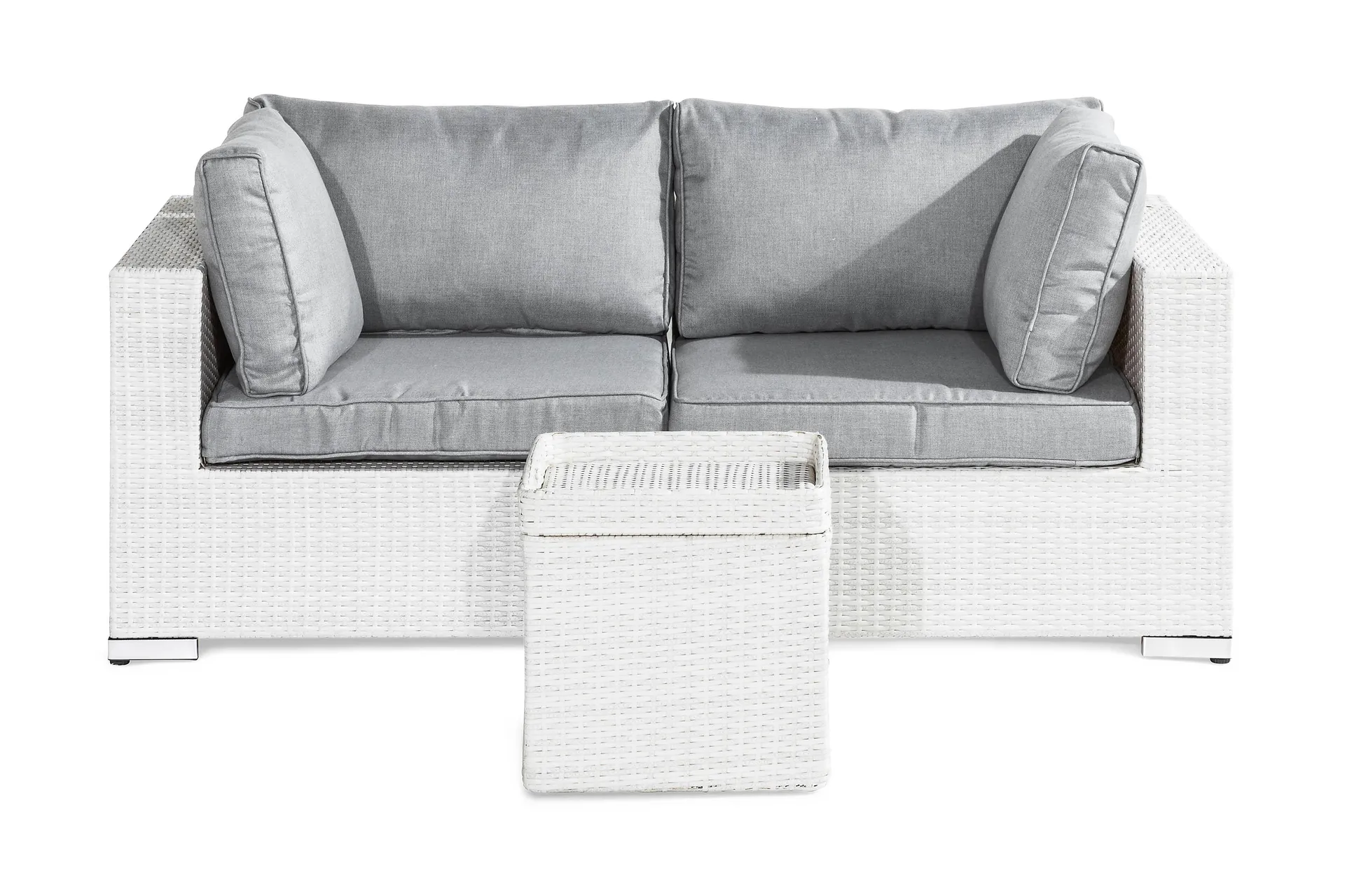 BAHAMAS Lougegrupp 2-sits Sidobord Vit - Utemöbler - Furniturebox