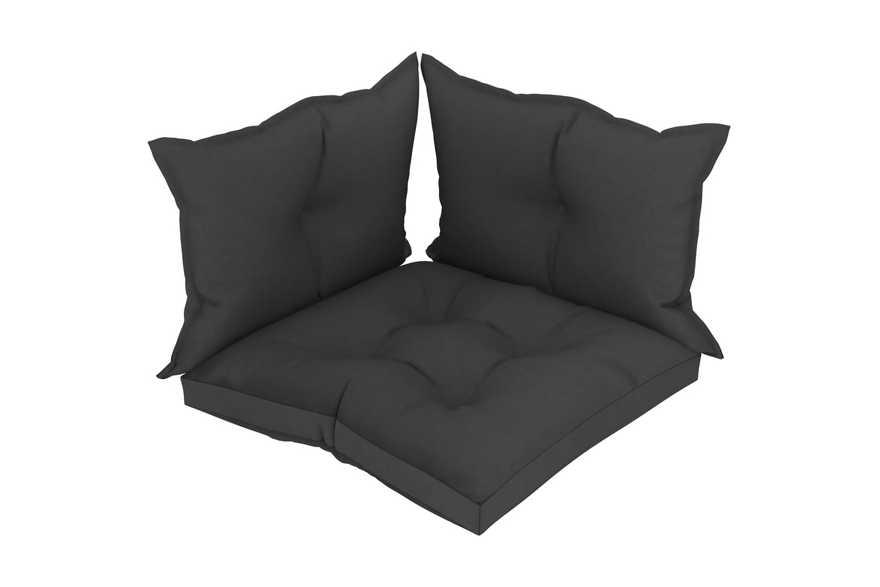 Dynor till pallsoffa 3 st svart tyg - Utemöbler - Furniturebox