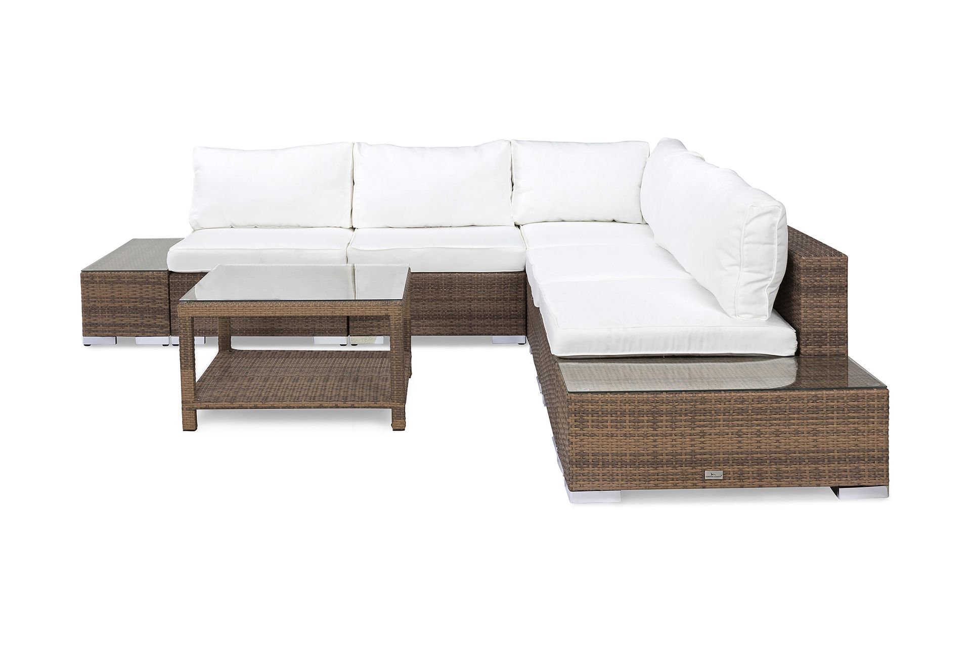 BAHAMAS Loungegrupp Utomhus Medium + Bord 75 + 2 Sidobord Sand ...