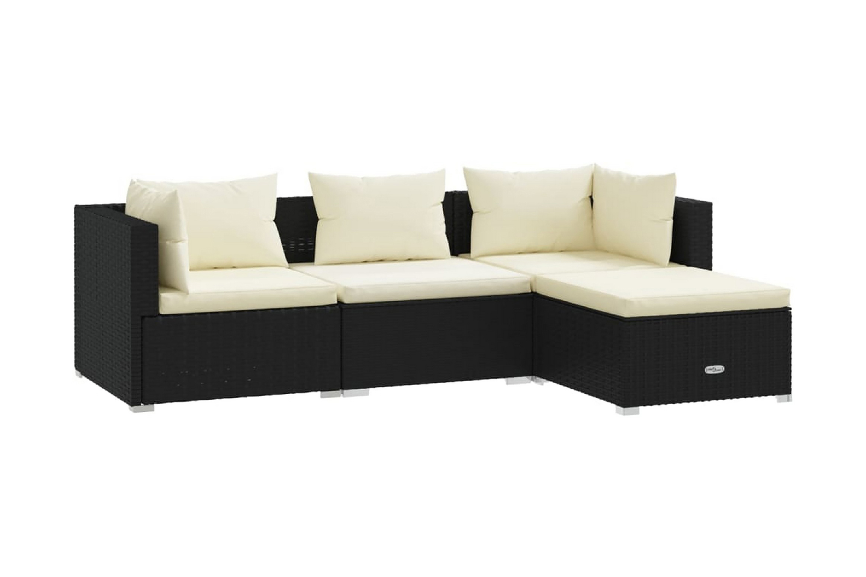 Loungegrupp Utomhus för trädgården med dynor 4 delar konstrotting sv ...