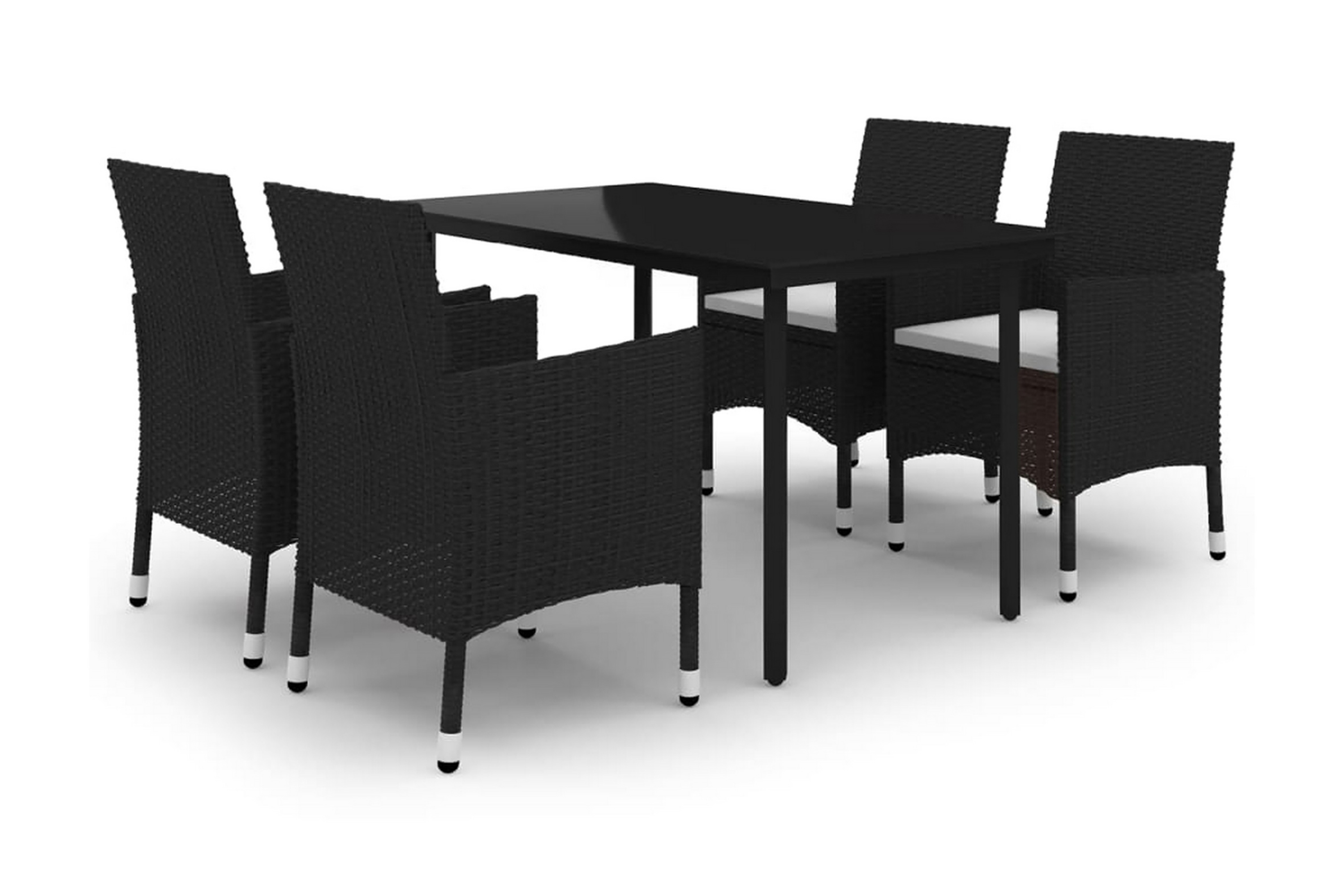 Matgrupp Utomhus för trädgården 5 delar med dynor konstrotting och g ...