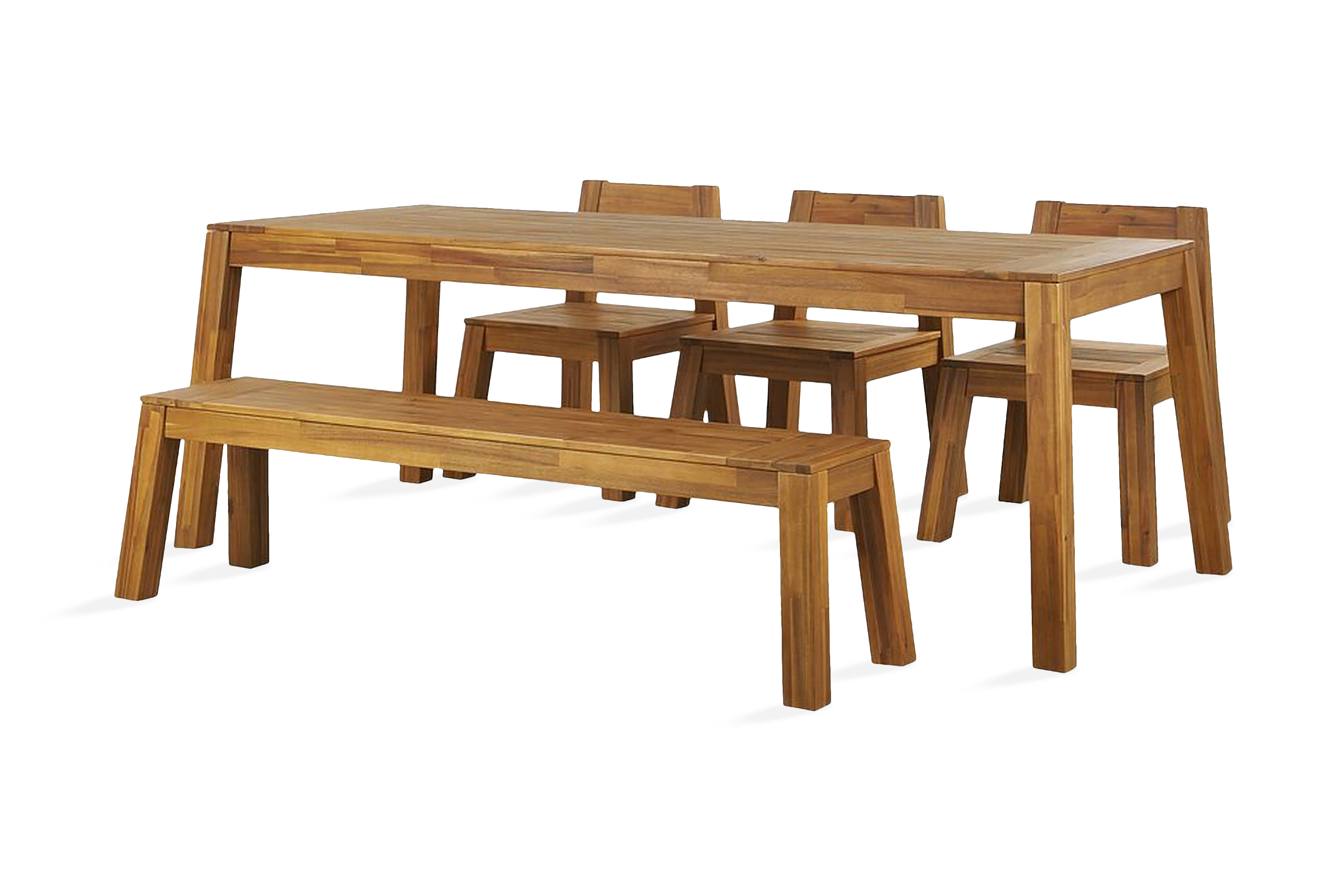 COTETO Matbord Utomhus 225 cm Akacia + 3 Utestolar + Bänk Utomhus ...