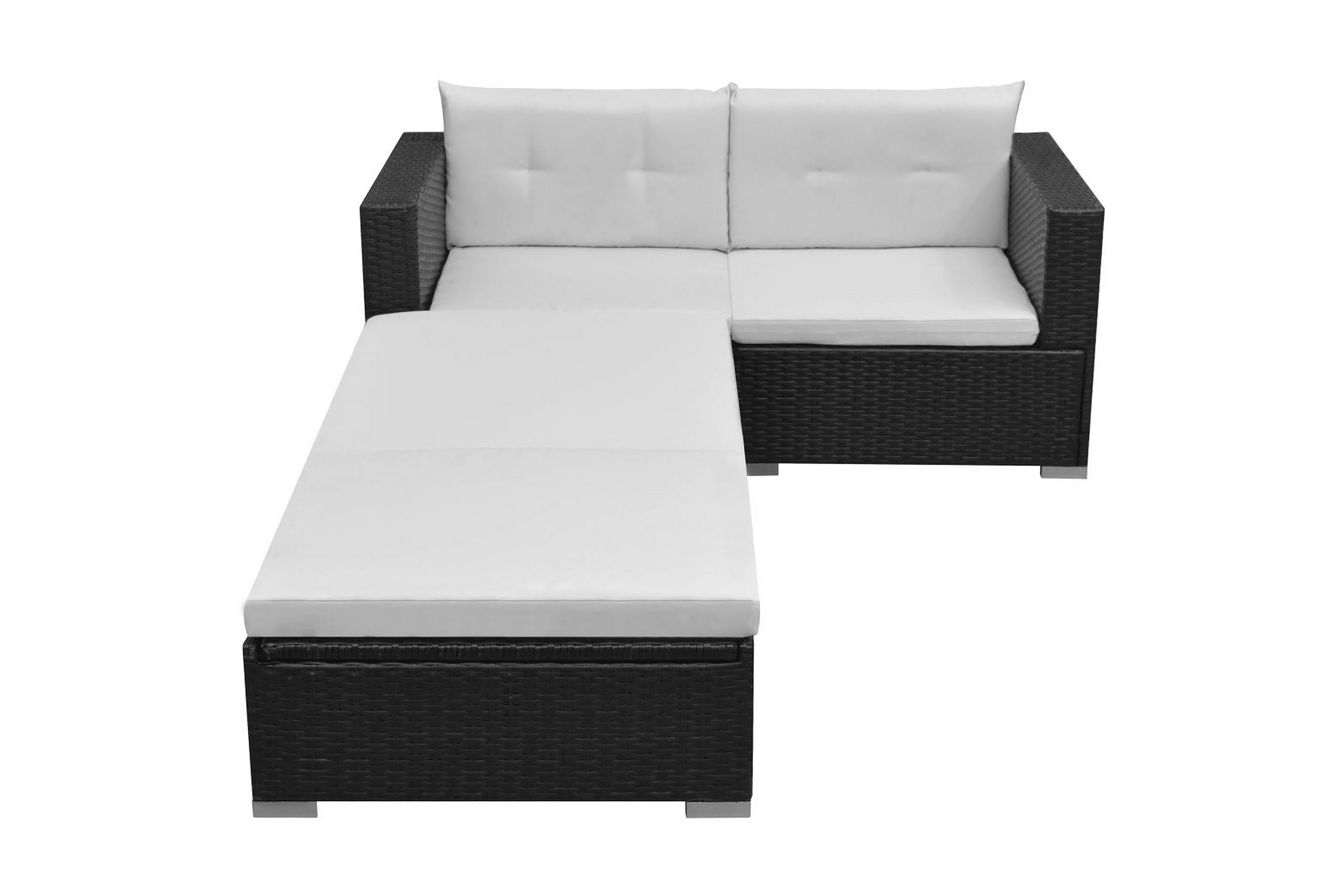 Loungegrupp Utomhus för trädgården med dynor 3 delar konstrotting sv ...