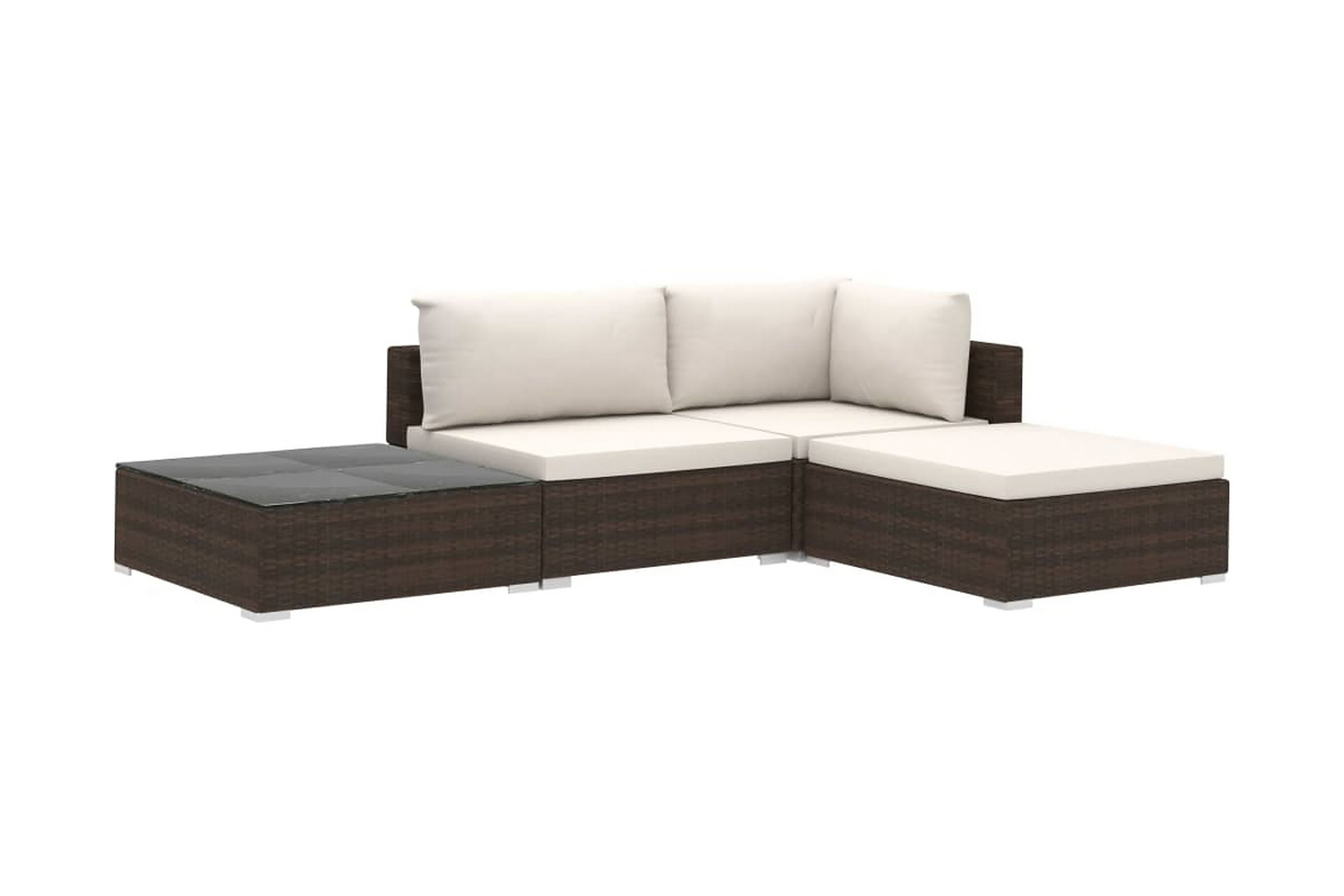 Loungegrupp Utomhus för trädgården med dynor 4 delar konstrotting br ...