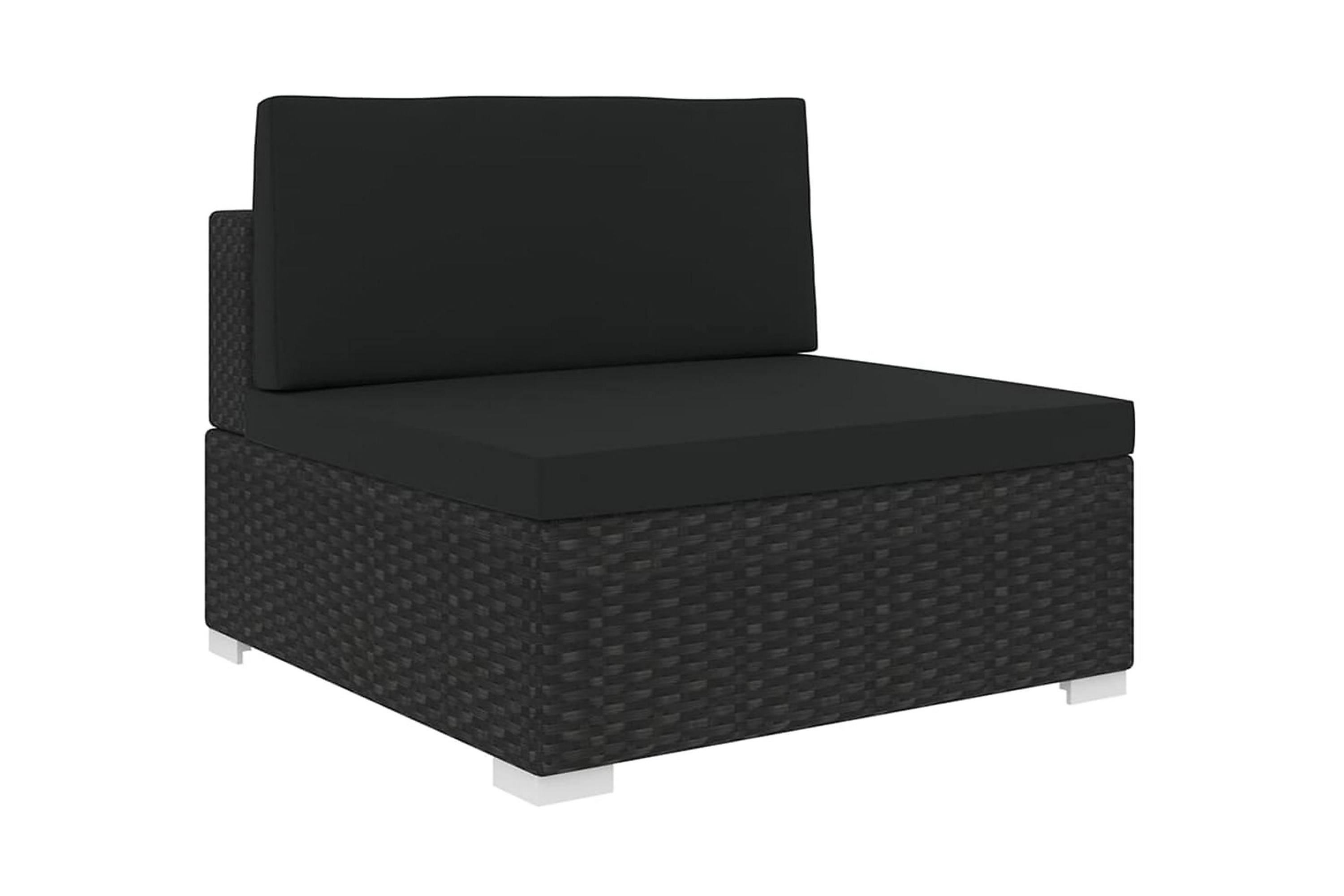 Mittensits till modulsoffa 1 st med dynor konstrotting svart ...