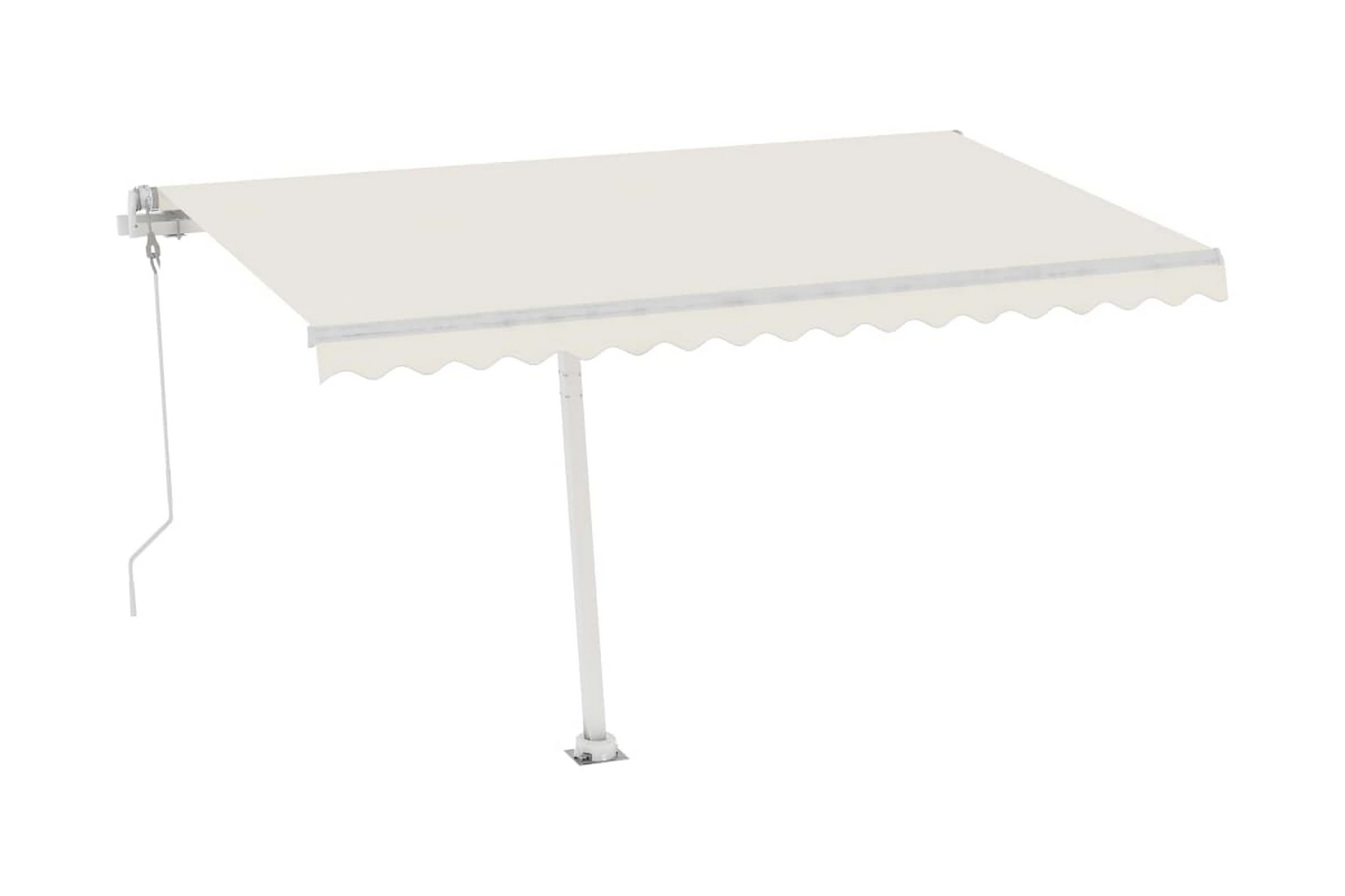 Fristående markis automatisk 450x300 cm gräddvit - Utemöbler - Furniturebox