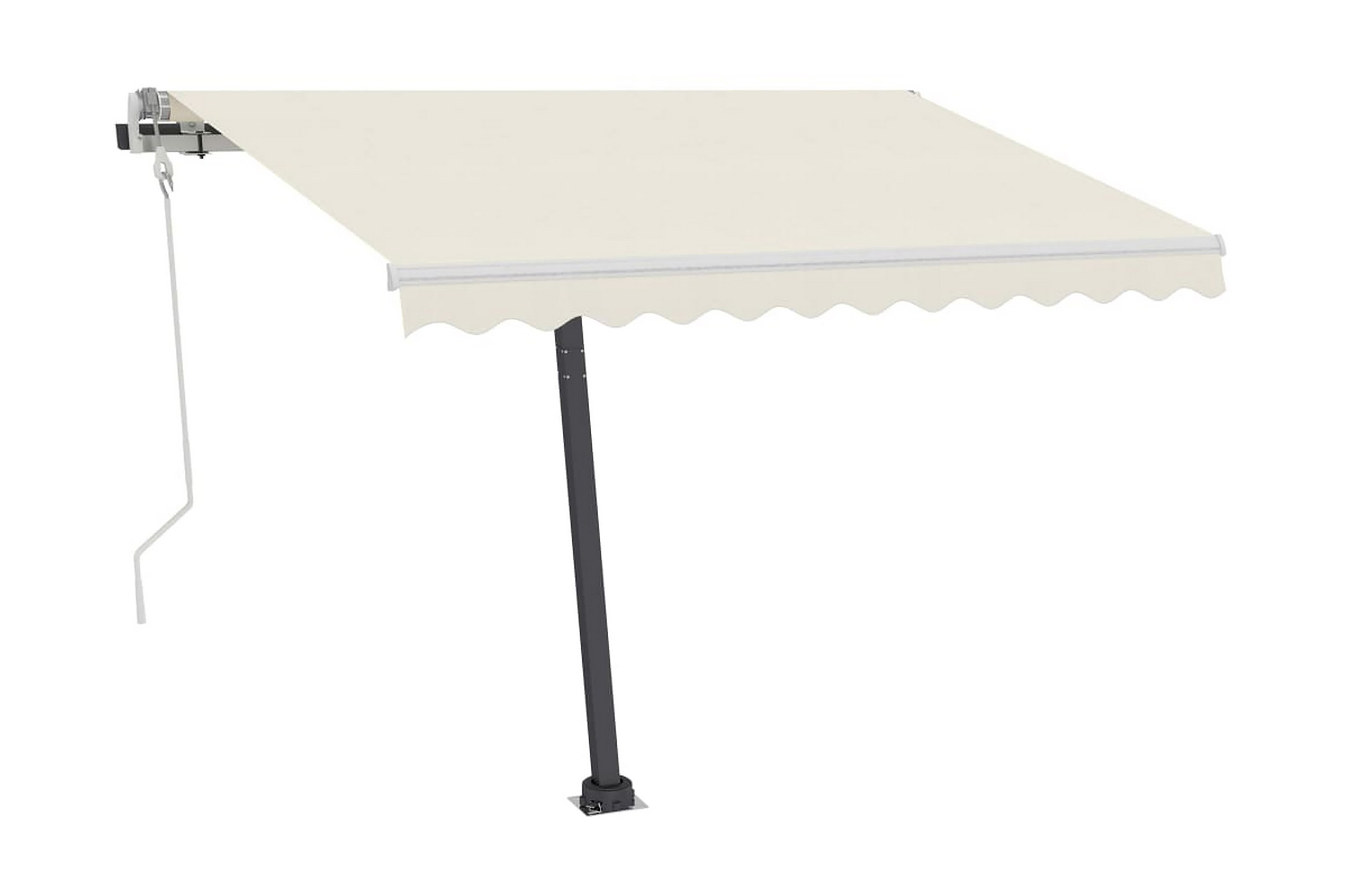 Fristående markis manuellt infällbar 350x250 cm gräddvit - Utemöbler - Furniturebox