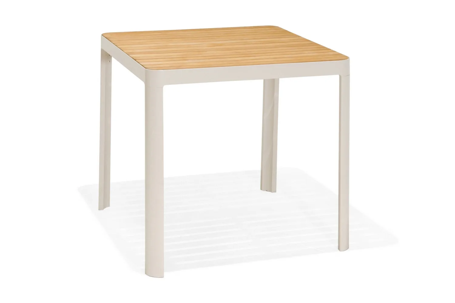 PORTALS Barbord Utomhus 95 cm Vit/Teak - Utemöbler - Furniturebox