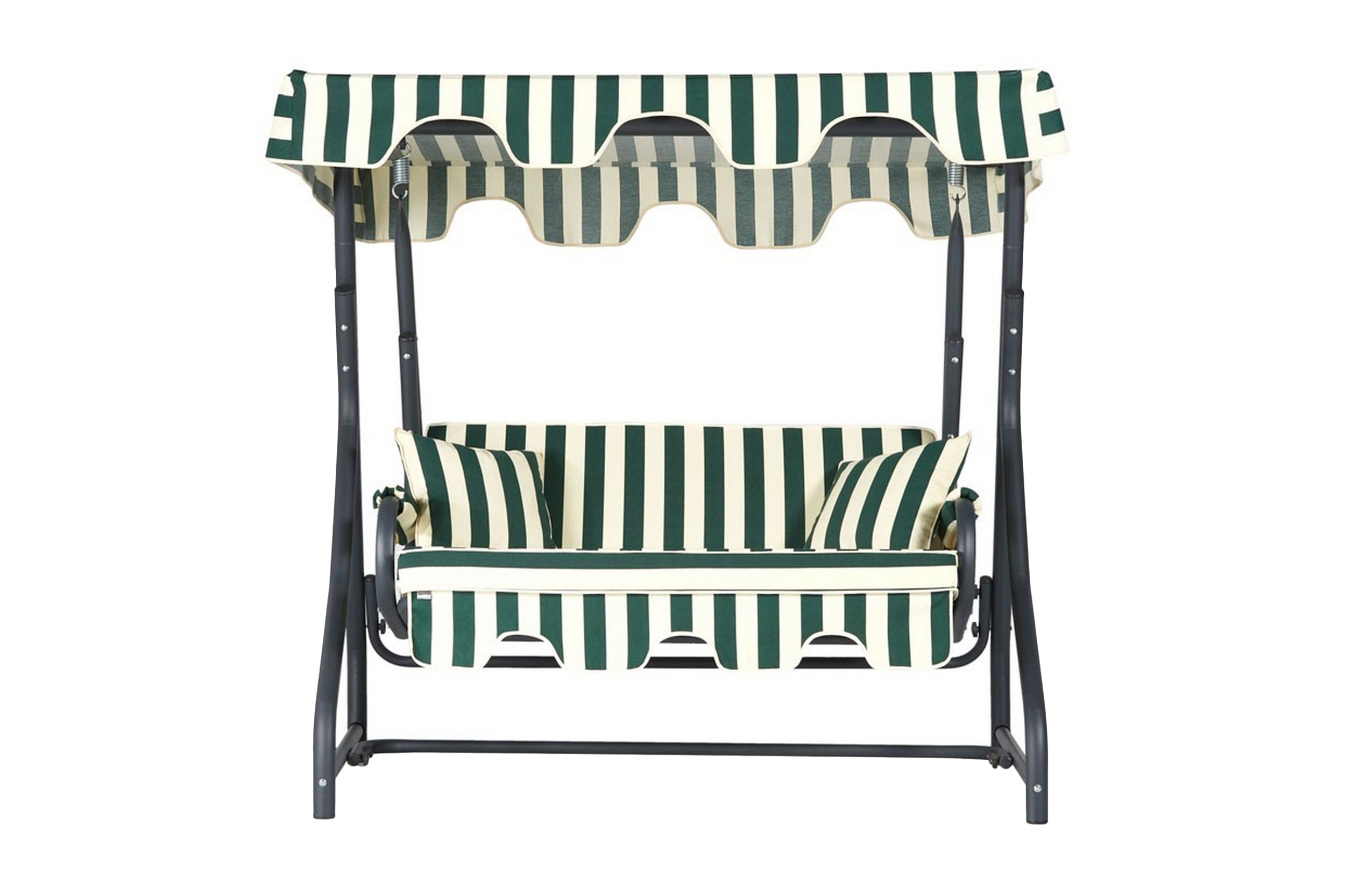 LAZIUKI 2-sits Hammock med Tak Grön/Vit/Svart - Utemöbler - Furniturebox